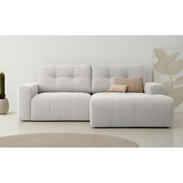 Home Affaire Ecksofa »Turnon, Lounge-sofa, Breite 221 cm« Chenille, mit Knopf- und Doppelsteppung, elegantes Aussehen creme 100% Polyester