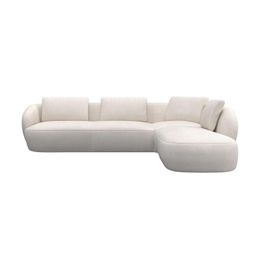 FLEXLUX Ecksofa »Torino, rund, L-Form, Sofa-Ecke mit Ottomane« Modernes, organisches Sofa-Design, Kaltschaum, Wellenunterfederung Vanilla Cream