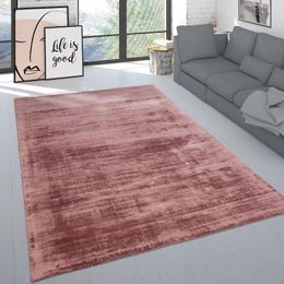 Paco Home Teppich &raquo;Nagpur 260&laquo; rechteckig 12 mm H&ouml;he Handweb, Kurzflor, 80% Viskose, mit leichtem Schimmer, handgewebt pink Obermaterial: 80%...
