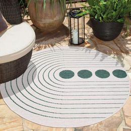 Carpet City Outdoorteppich &raquo;DUO RUG 5739&laquo; rund 5 mm H&ouml;he Wendeteppich Wetterfest In- & Outdoor, Balkon, Terrasse, Wohnzimmer Gr&uuml;n Obermaterial:...