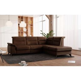 Sit & More SIT&MORE Ecksofa »Astoria L-Form« wahlweise mit motorischer Relaxfunktion dunkelbraun