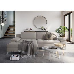 Sit & More sit&more Ecksofa &raquo;Latigo L-Form&laquo; mit Mega-Recamiere, wahlweise mit Bettfunktion und Bettkasten grau
