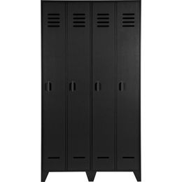 Woood Garderobenschrank &raquo;Stijn&laquo; H 187 cm x B 103 cm x T 40 cm schwarz Holzwerkstoff