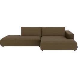 Musterring Ecksofa &raquo;Lucia&laquo; verschiedene Farben, gro&szlig;er Longchair mit Armlehne, B330 x T190 cm braun 100% Polyester