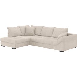 Ecksofa &raquo;Allegro DuraFlex, L-Form&laquo; Hochschl&auml;fer-Bettauszug, Kaltschaumpolsterung, bis 140 kg belastbar beige Stripes (92% Polyester / 8% Nylon)