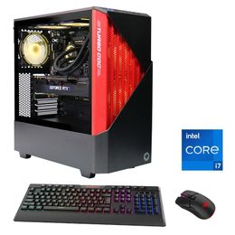 GAMEMAX Gaming-PC »Contac BR 7031« DDR5, PCIe SSD Gen4, Windows 11 schwarz/rot Intel Wi-Fi 6 AX201, ARGB-Beleuchtung 1x PS/2, 2x USB 2.0, 2x USB...