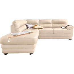 COTTA Ecksofa &raquo;Royale L-Form&laquo; wahlweise mit Bettfunktion beige Luxus-Kunstleder, frei im Raum stellbar;Luxus-Microfaser (100% Polyester), frei im Raum