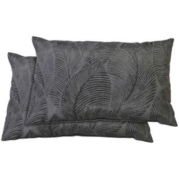 GO-DE Dekokissen &raquo;Sophia&laquo; 2er Set, 40x60 cm grau Baumwolle, Polyester