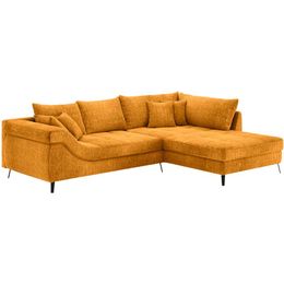 Ecksofa &raquo;Portofino, L-Form&laquo; Mit Kaltschaumpolsterung, bis 140 kg belastbar orange Dolce (100% Polyester)