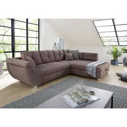 Jockenhöfer JOCKENHÖFER GRUPPE Ecksofa »Maranello L-Form« mit großem Stauraum, Gästebett- und Relaxfunktion, Nosagfederung braun