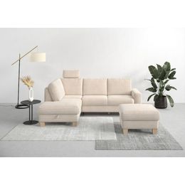 Home Affaire Ecksofa &raquo;Summer L-Form&laquo; mit Ottomane, wahlweise mit Bettfunktion und Bettkasten, Cord-Bezug beige 100% Polyester