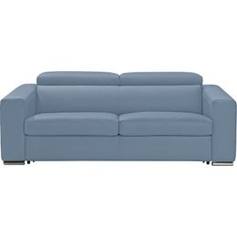 Egoitaliano Schlafsofa »Cabiria, Design und super Sitz- und Liegekomfort« Sofa inkl. Schlaffunktion, Kopfteile verstellbar, mit Metallfüßen himmelblau