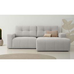 Home Affaire Ecksofa »Turnon, Lounge-sofa, Breite 221 cm« Chenille, mit Knopf- und Doppelsteppung, elegantes Aussehen light grey 100%...