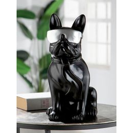 Casablanca by Gilde Tierfigur &raquo;Mops Cool Dog sitzend&laquo; schwarz Kunstharz