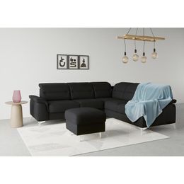 Sit & More SIT&MORE Ecksofa »Sinatra L-Form« optional mit Kopfteilverstellung und Armteilfunktion schwarz