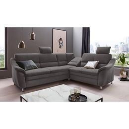 Places of Style Ecksofa »Cardoso L-Form« Federkern, wahlweise mit Bett, Schubkasten, teilweise Relaxfunktion grau