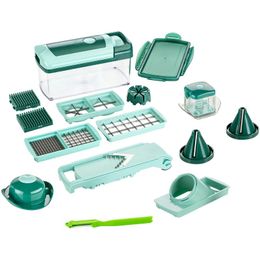 Genius Zerkleinerer »Nicer Dicer Fusion inkl. Börner Kombi-Schäler, Set 17-tlg.« Schneidgerät für Würfel, Stifte, Scheiben Spiralen u.v.m. grün,...