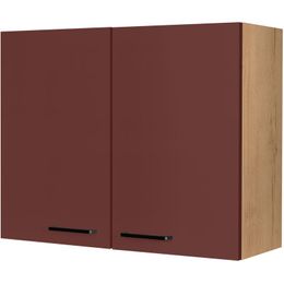 Nobilia Hängeschrank »"Easytouch", vormontiert, mit zwei Einlegeböden, « Breite 90 cm Front: Lacklaminat Rostrot ultramatt, Korpus: Eiche Sierra...