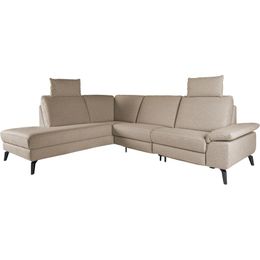 Alina Ecksofa inkl. Kopfstützen, wahlweise mit Relaxfunktion, Breite: 243 cm beige GBA 2 0