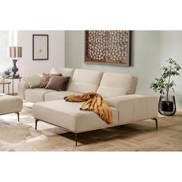 W.Schillig Ecksofa &raquo;run, Designsofa mit tollem Sitzkomfort, bequem, L-Form&laquo; mit Holzsockel, F&uuml;&szlig;e in Bronze pulverbeschichtet, Breite 319 cm beige 
