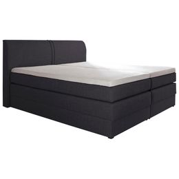 Hapo Boxspringbett mit Bettkasten anthrazit, Strukturstoff