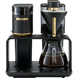 Melitta Kaffeemaschine mit Mahlwerk »EPOS 1024-04« 1 l Kaffeekanne Papierfilter 1x4 Schwarz/Gold, 360°rotierender Wasserauslauf schwarz/gold