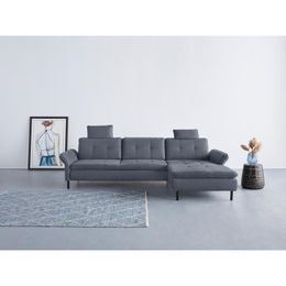 Inosign Ecksofa »Birkholm L-Form« Armlehnverstellung, auch in Easy Clean Bezug - mit Wasser zu reinigen grau