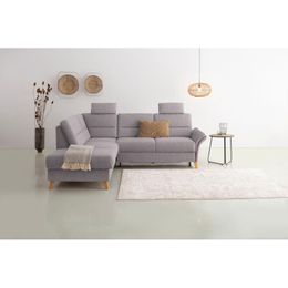Home Affaire Ecksofa &raquo;Westerland L-Form&laquo; Federkern-Polsterung, wahlweise mit Bettfunktion, Bettkasten silber 100% Polyester