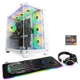 CSL Gaming-PC »Aerion A56114 Advanced Edition« weiß Inkl. Maus, Tastatur, Headset & Mauspad, AC WLAN 867 MBit/s: Komplettes Set für sofortigen Start.