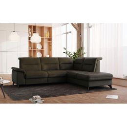 Sit & More SIT&MORE Ecksofa »Astoria L-Form« wahlweise mit motorischer Relaxfunktion olive