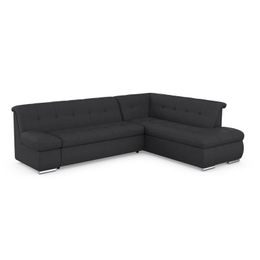 DOMO collection Ecksofa »Mona L-Form« wahlweise mit Bett- und Armlehnfunktion dkl.grau