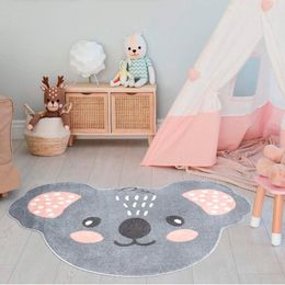 Carpet City Kinderteppich »ANIME892« rechteckig 11 mm Höhe Kinderzimmer Teppich Modern mit Mond, Blumen, Wolken, Creme, Multi grau Obermaterial:...