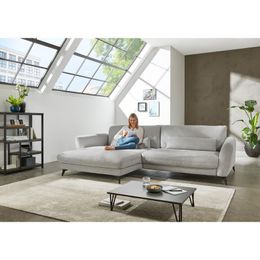 Die PlanBar Ecksofa &raquo;MP-IN23149 L-Form&laquo; Kaltschaumpolsterung mit SoftSitz, Lose R&uuml;ckenkissen grau 88% Polyester;12% Polyamid