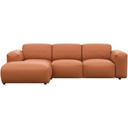 FLEXLUX Ecksofa &raquo;Lucera Chaislongue rechts oder links, L-Form, bequem&laquo; modern & anschmiegsam, Kaltschaum, Stahl-Wellenunterfederung braun 100% 