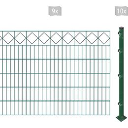Arvotec Doppelstabmattenzaun &raquo;ESSENTIAL 120 zum Aufschrauben "Karo" mit Zierleiste&laquo; Zaunh&ouml;he 120 cm, Zaunl&auml;nge 2 - 60 m gr&uuml;n Kunststoff, Stahl