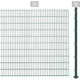 Arvotec Doppelstabmattenzaun &raquo;ESSENTIAL 203 zum Aufschrauben&laquo; Zaunh&ouml;he 203 cm, Zaunl&auml;nge 2 - 60 m gr&uuml;n Kunststoff, Stahl