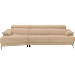 Egoitaliano Ecksofa &raquo;Soul, extravagantes Designsofa, Megasofa, super bequem, tolle Details&laquo; mit Trapez-Abschlu&szlig;element, inkl verstellbarer Kopfteile beige Leder &raquo;