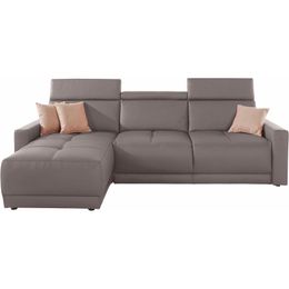 DOMO collection Ecksofa »Ava mit moderner Sitzheftung & toller Doppelnaht, komfortabel, L-Form« mit Recamiere, inkl. Federkern, wahlweise mit...