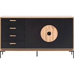 LOOKS by Wolfgang Joop Sideboard »Looks« Breite 154, 6 cm eiche landhausfb./schwarz