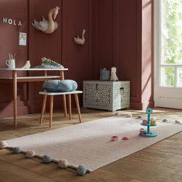 FLAIR RUGS Teppich »Kinder Pom« rechteckig 5 mm Höhe Wendbarer Teppich rosa Obermaterial: 100% Baumwolle B : 100 cm 1 Stk.