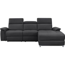 Places of Style Ecksofa »Pareli, L-Form, 259cm, m. Recamiere, Echtleder, Kunstleder, Webstoff« man. o. elektr. Relaxfunktion, USB/Kopfteilverstellg...