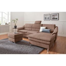 Sit & More sit&more Ecksofa &raquo;Cardoso L-Form&laquo; mit Federkern, wahlweise mit Bettfunktion braun Luxus-Microfaser 2 (100% Polyester);Luxus-Microfaser ALTARA NUBUCK (