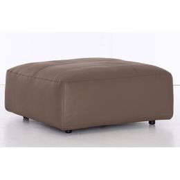 Musterring Hocker &raquo;LUCIA&laquo; braun Flachgewebe VALMONT (60% Baumwolle/40% Leinen);Leder PURO, pigmentiertes Leder;Microfaser CRONA (100% Polyester);Flachgewebe 