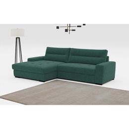 COTTA Ecksofa »Cappa L-Form« wahlweise mit Bettfunktion & Bettkasten racing green