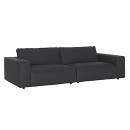 Musterring Big-Sofa &raquo;LUCIA&laquo; in vielen Qualit&auml;ten und 4 unterschiedlichen N&auml;hten, 3-Sitzer schwarz Flachgewebe FLORIS (100% Polyester);Flachgewebe VALMONT (60% 