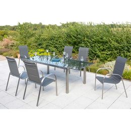 Merxx Garten-Essgruppe »Lucca« grau + Obermaterial: 100% Polyester. Füllung: 100% Polyester