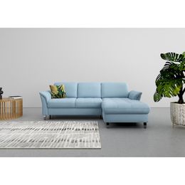 Sit & More sit&more Ecksofa &raquo;Maggiore L-Form&laquo; wahlweise mit Kopfteilverstellung, Bettfunktion und Bettkasten blau 98% Polyester, 2% Polyamid