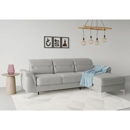 Sit & More SIT&MORE Ecksofa »Sinatra L-Form« mit Recamiere, optinal mit Kopfteilverstellung und Armteilfunktion grau