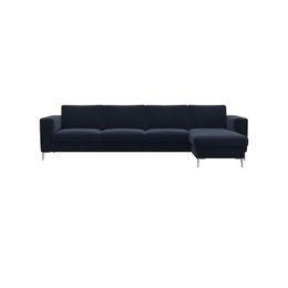 FLEXLUX Ecksofa »Fiore, super Sitzkomfort durch Kaltschaum im Sitz, L-Form« breite Armlehnen, Füße Alu Royal Blue