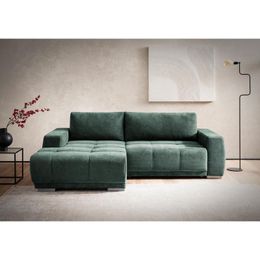Inosign Ecksofa »Bolero L-Form« wahlweise mit Bettfunktion & Bettkasten racing green